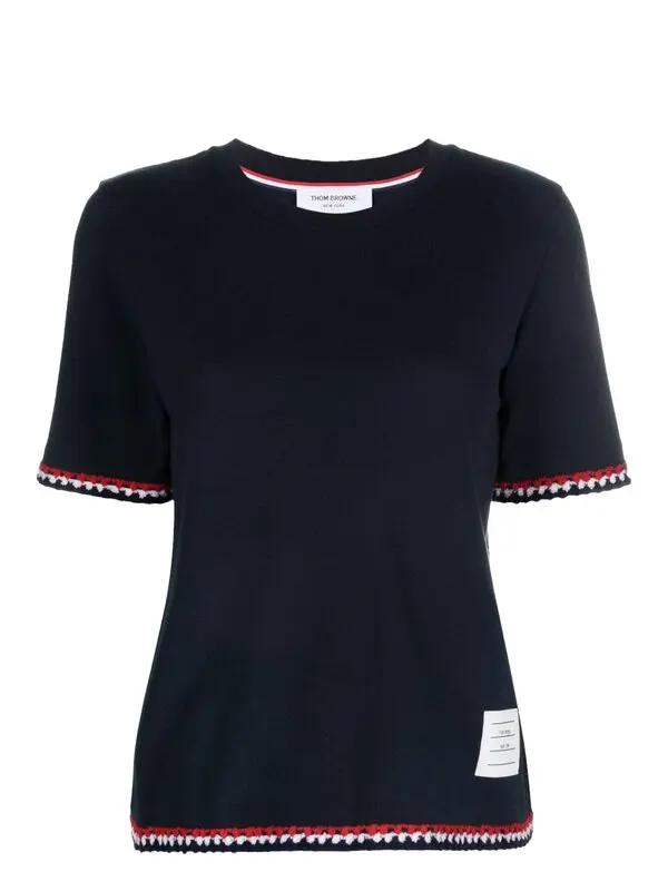 Thom Browne Rwb-stripe Cotton T-shirt - Blue