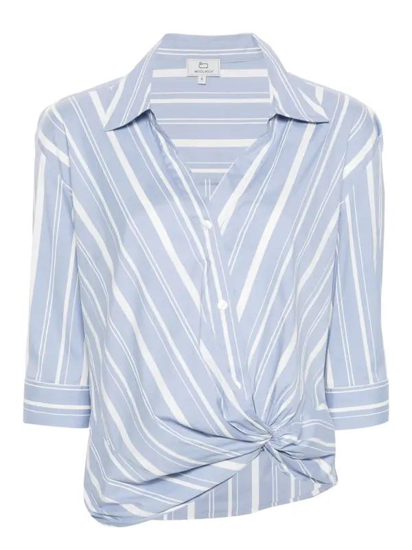 Woolrich Twist-detail Striped Shirt - Blue