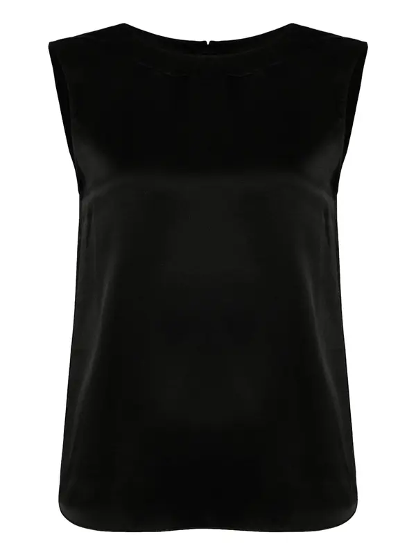 NILI LOTAN Sleeveless Silk Top - Black