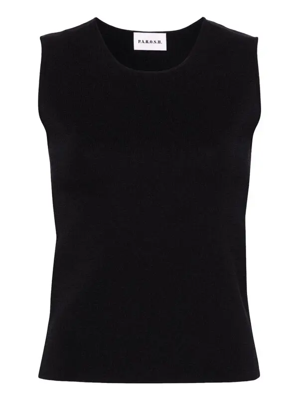 P.a.r.o.s.h Fine-knit Tank Top - Black