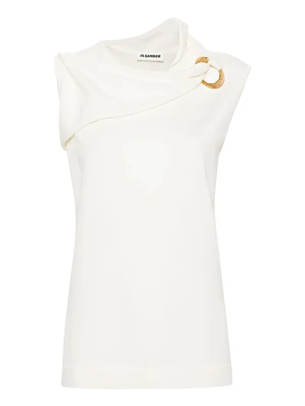 JIL SANDER Hardware-detail Knitted Tank Top - Neutrals