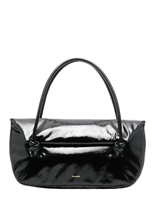 JIL SANDER Patent Leather Tote - Black