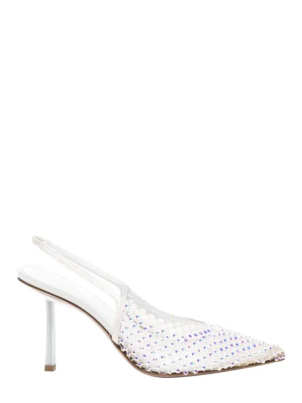 LE SILLA Gilda 80mm Crystal-embellished Pumps - White