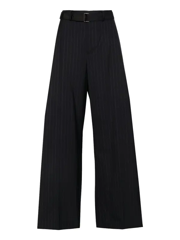 Sacai High-waisted Wide-leg Trousers - Blue