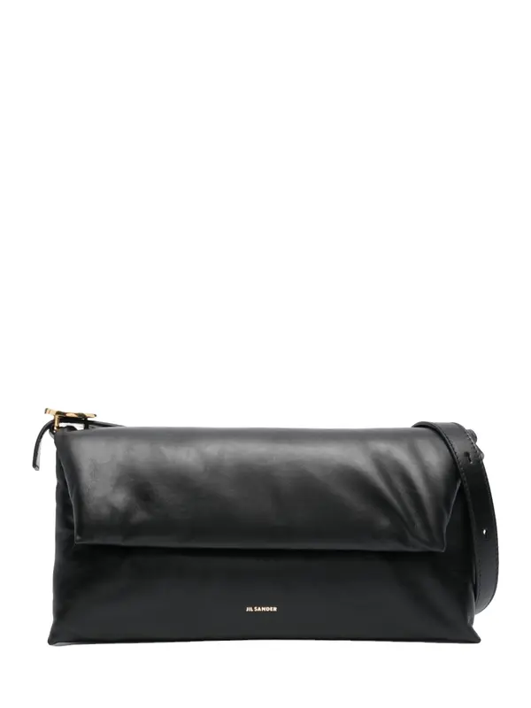 JIL SANDER Padded Leather Shoulder Bag - Black