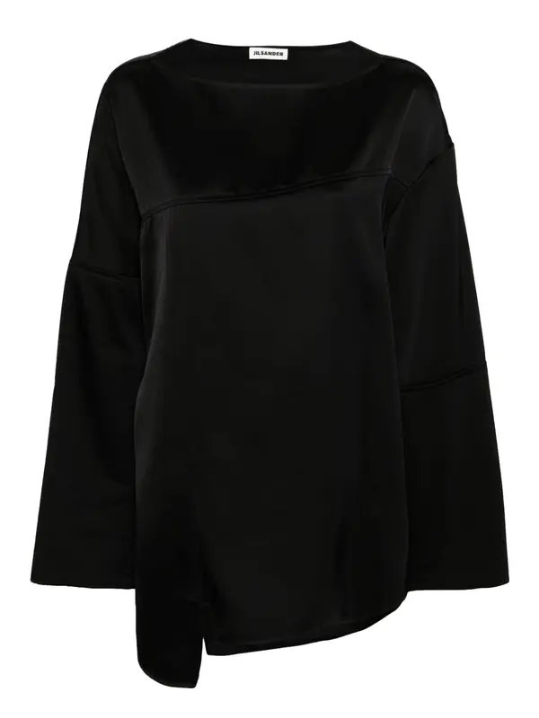 JIL SANDER Long-sleeve Panelled Shirt - Black