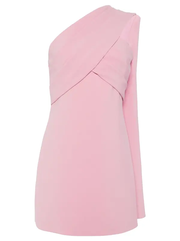 Elie Saab One-shoulder Crepe Minidress - Pink