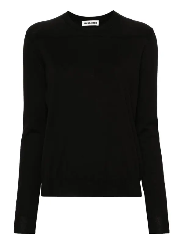 JIL SANDER Ribbed Cotton Jumper - Black