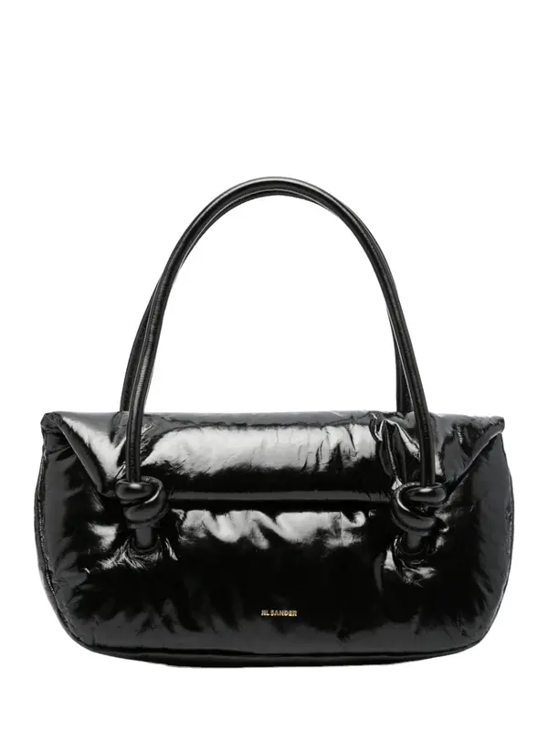 JIL SANDER Padded Leather Shoulder Bag - Black