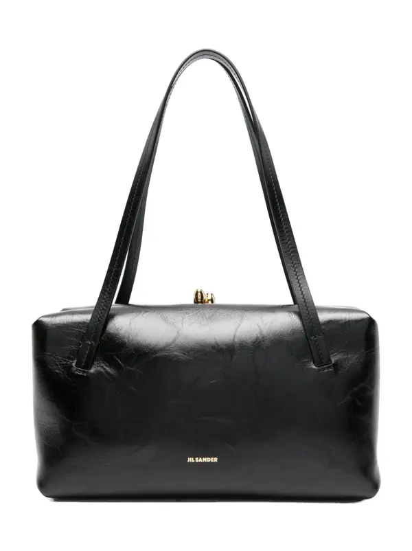 JIL SANDER Small Goji Leather Shoulder Bag - Black