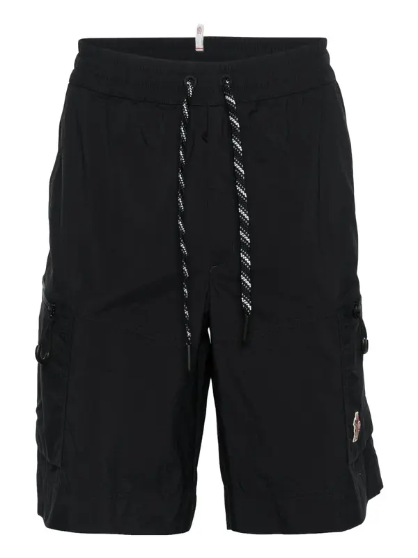 Moncler Logo Appliqué Drawstring Shorts - Black
