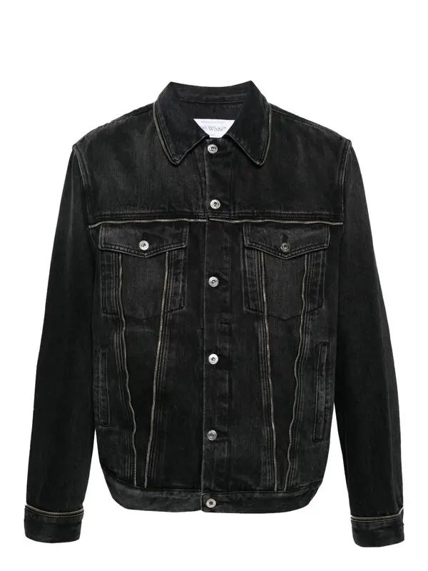 Off-White Zip-embellished Denim Jacket - Black