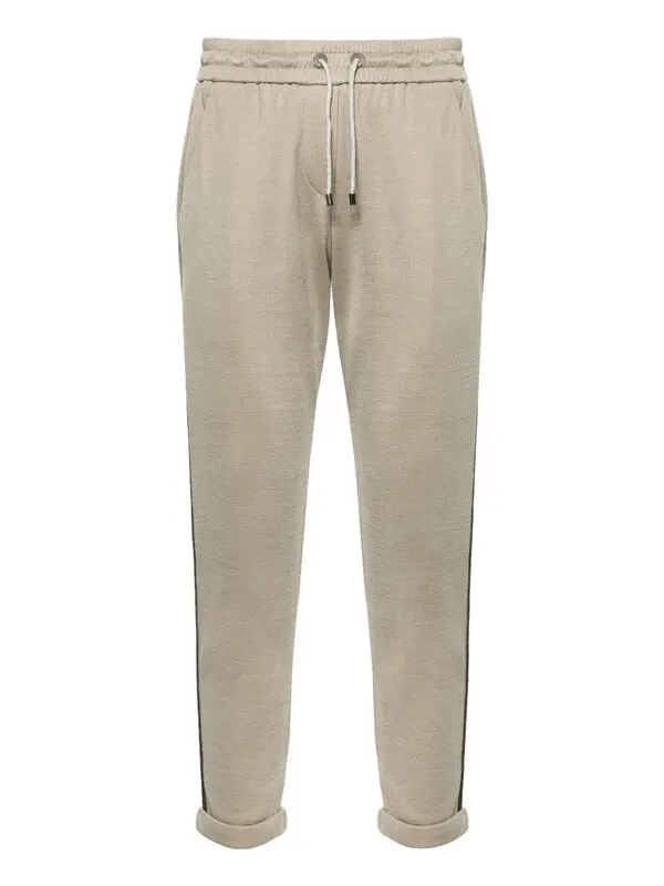 Brunello Cucinelli Bead-trim Cropped Track Pants - Green