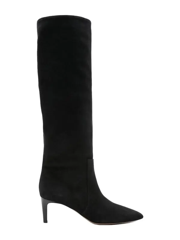 Paris Texas Stiletto 105mm Suede Boots - Black