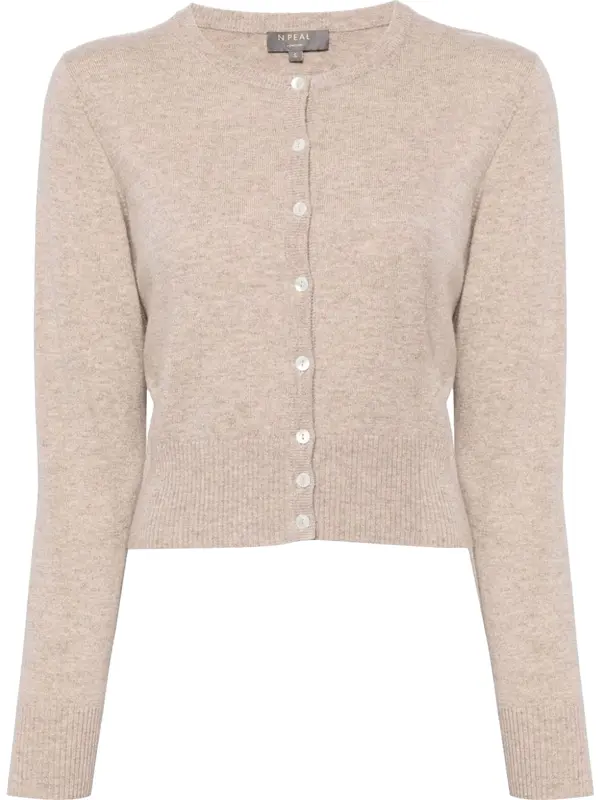N.peal Long-sleeve Cashmere Cardigan - Neutrals