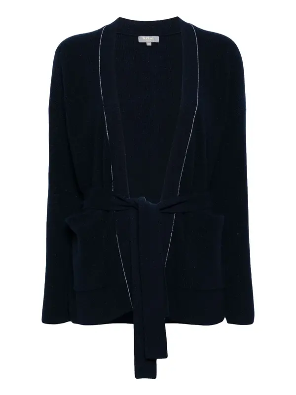 N.peal Belted Cashmere Cardigan - Blue
