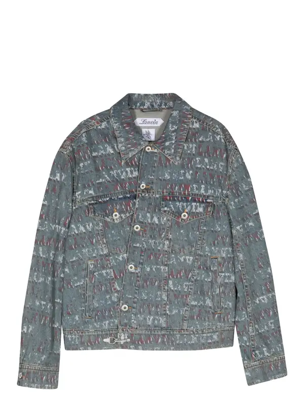 LANVIN X Future Stamp-effect Denim Jacket - Blue