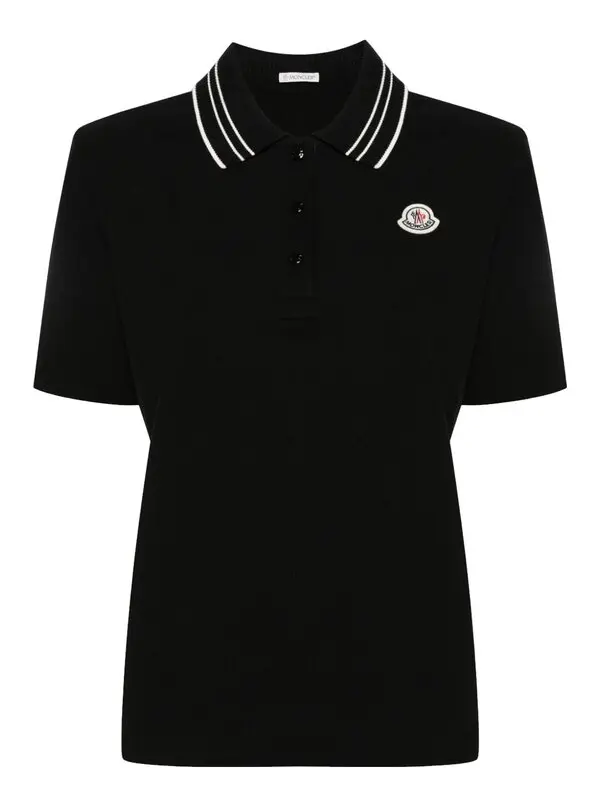 Moncler Logo-patch Polo Shirt - Black
