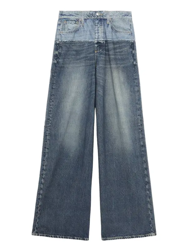Rag & Bone Panelled Wide-leg Jeans - Blue