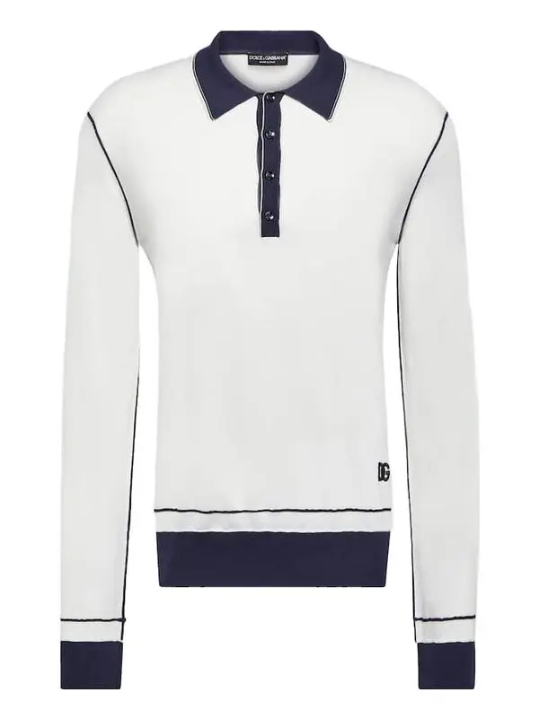 Dolce & Gabbana Silk Polo Sweater - White