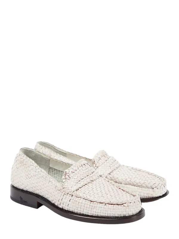 Marni Woven Leather Loafers - White