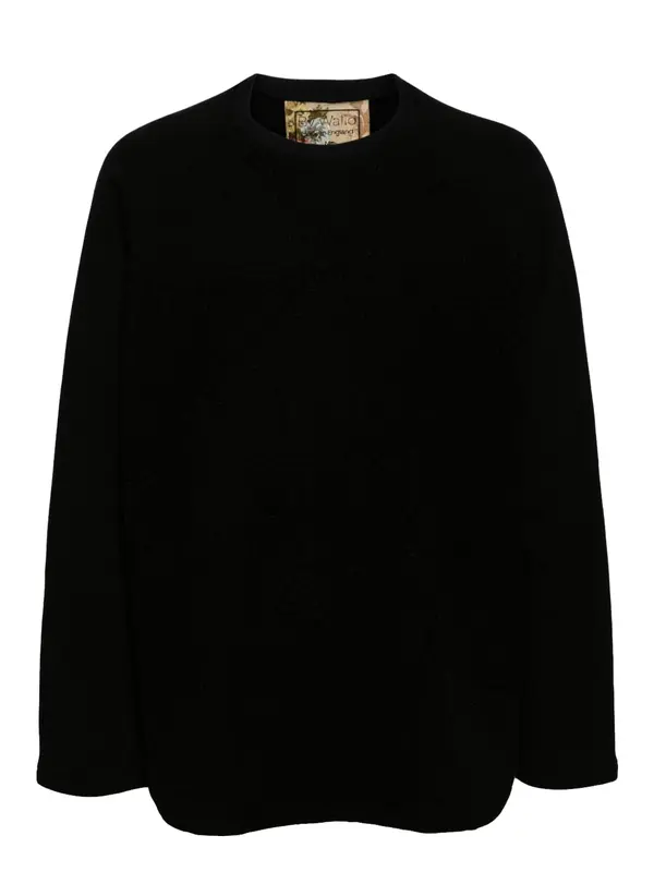 By Walid Crew-neck Cotton Jumper - Black