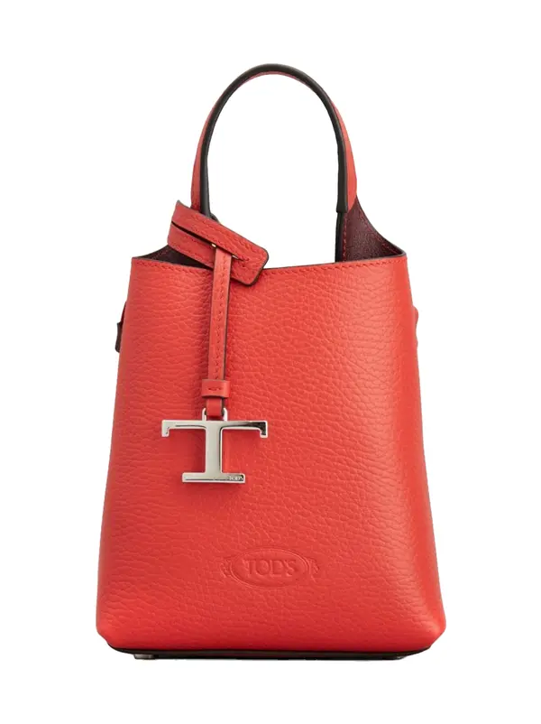TOD'S Mini Leather Tote Bag - Red