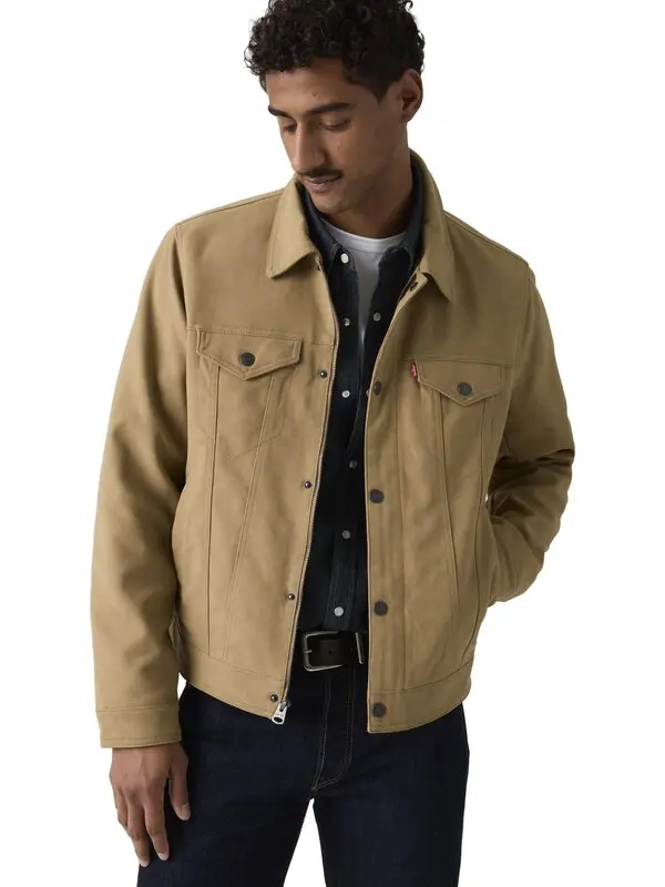 LEVI'S Faux Suede Trucker Jacket - Tan