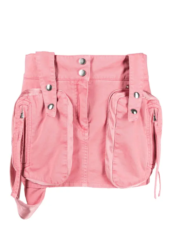 Blumarine Patch-pockets Cotton Miniskirt - Pink