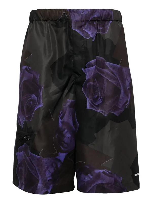 UNDERCOVERISM Rose-print Bermuda Shorts - Black