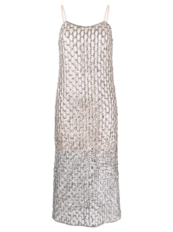 FORTE_FORTE Cut-out Sequin Maxi Dress - Silver
