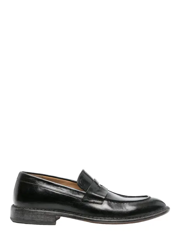Moma Leather Penny Loafers - Black