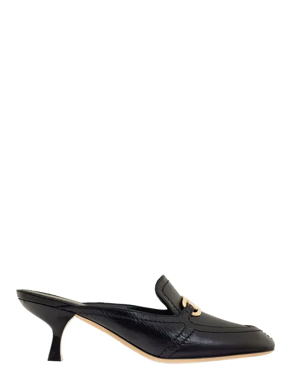 FERRAGAMO 55mm Crocodile-effect Leather Mules - Black