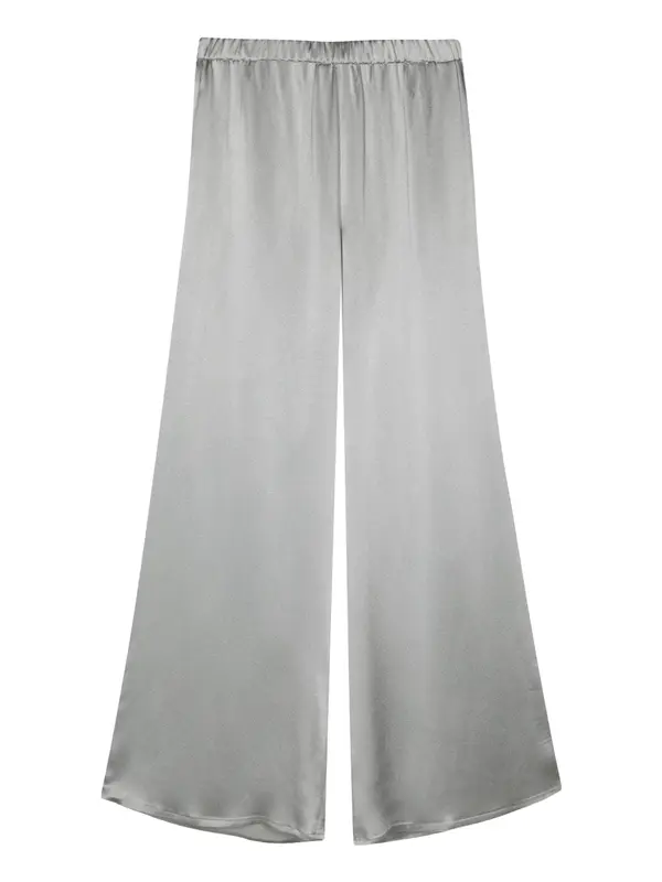 Antonelli Firenze Satin-finish Palazzo Pants - Grey