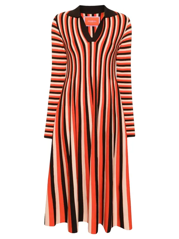 La DoubleJ Plaza Knitted Midi Dress - Orange