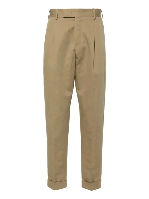 PT TORINO Mid-rise Tapered Trousers - Neutrals