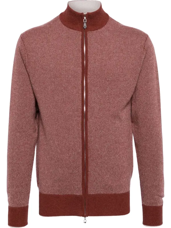 N.peal The Carnaby Zip-up Cardigan - Red