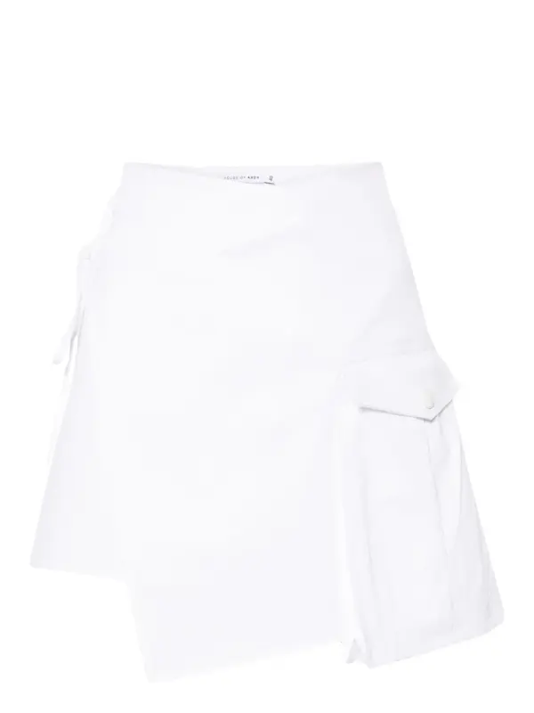 Amen Asymmetric Twill Miniskirt - White