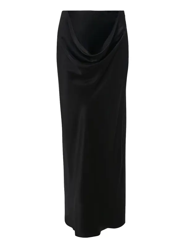 JW Anderson Draped Silk Maxi Skirt - Black