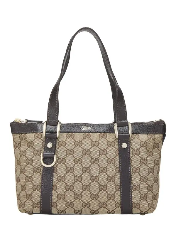 Gucci Original Gg Canvas Abbey Zip Tote - Beige