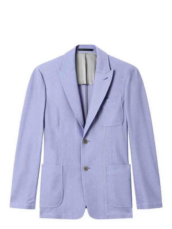 Giorgio Armani Single-breasted Technical Waffle Jacket - Purple