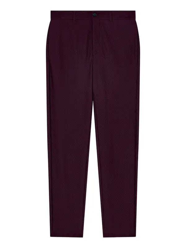 Giorgio Armani Technical Waffle Trousers - Burgundy