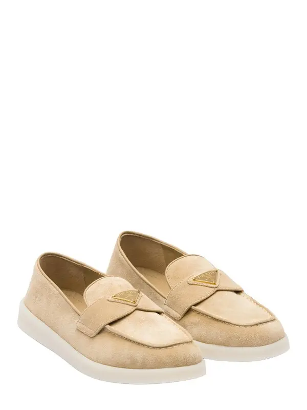 Prada Suede Loafers - Neutral