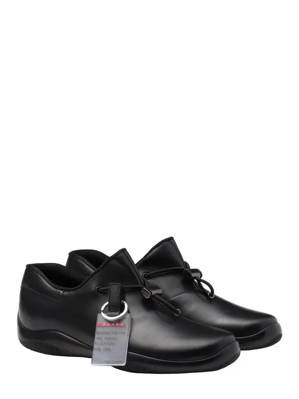 Prada Toblach Leather Sneakers - Black