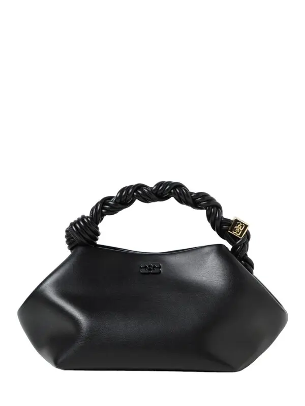 GANNI Twisted Top Handle Bag - Black