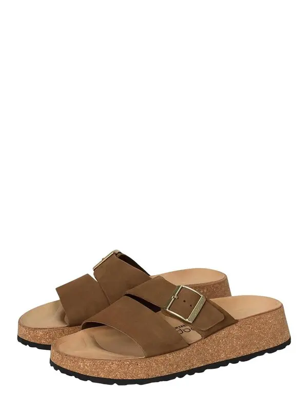 BIRKENSTOCK Almina Platform Sandal In Nubuck - Brown