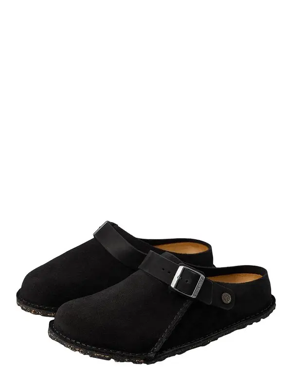 BIRKENSTOCK Lutry 365 Suede Clogs - Black
