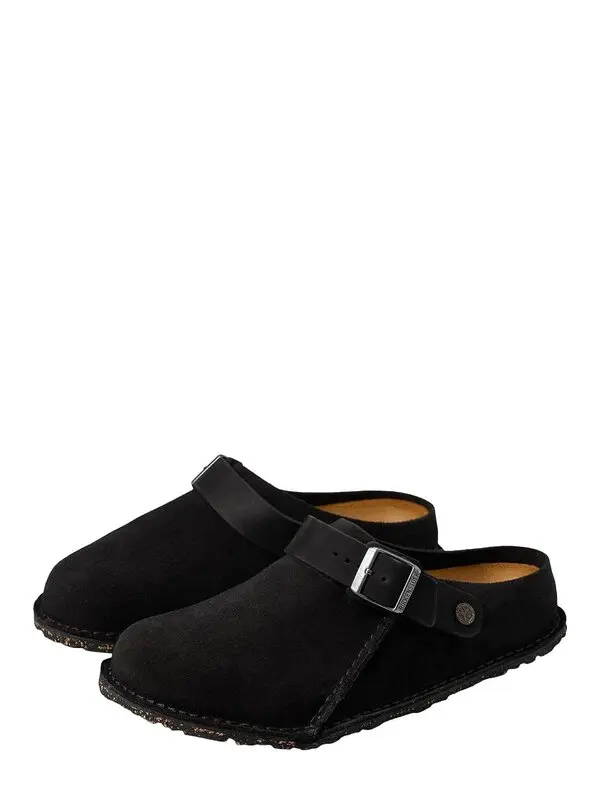 BIRKENSTOCK Lutry 365 Suede Clogs - Black