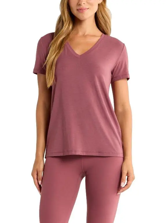Zella Breathe Active T-shirt - Burgundy Shade