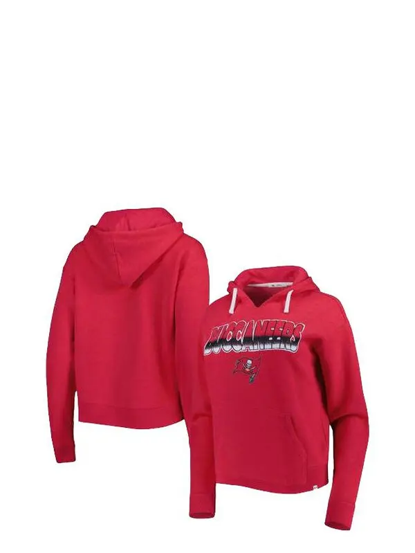 '47 Tampa Bay Buccaneers Color Rise Kennedy Notch Neck Pullover Hoodie - Red